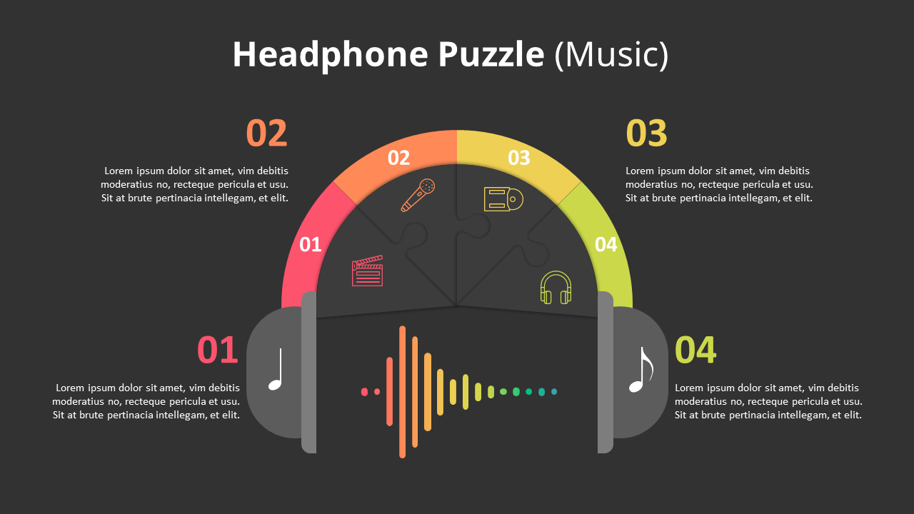 Puzzle of Music Note and Headphone Diagram (Music)