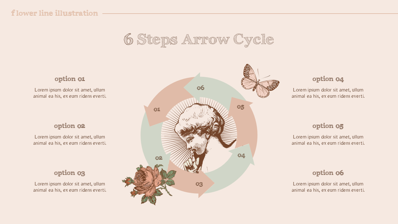 Pastel Flower Illustration Premium PowerPoint Template