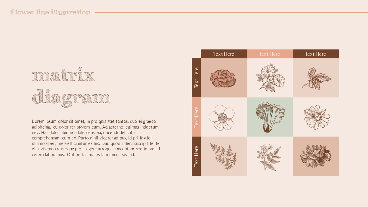 Pastel Flower Illustration Premium PowerPoint Template