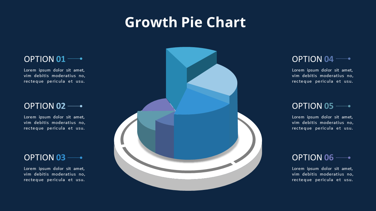 3D Growth Pie Chart Diagram