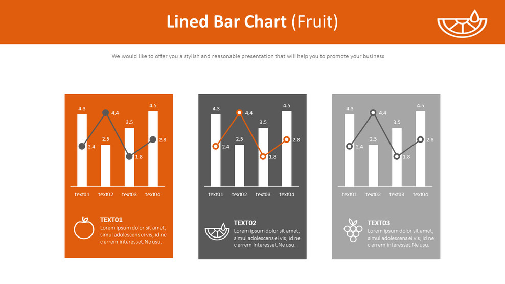 Lined Bar Chart (Fruit)|Column