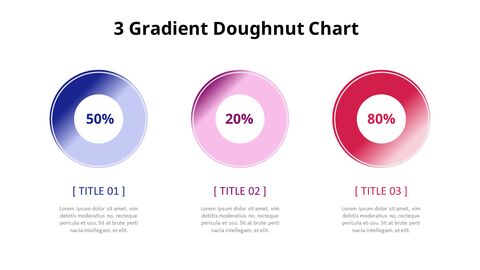 Three Steps Progress Doughnut Graph Chart Diagram