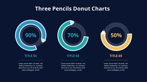 Three Steps Progress Doughnut Graph Chart Diagram