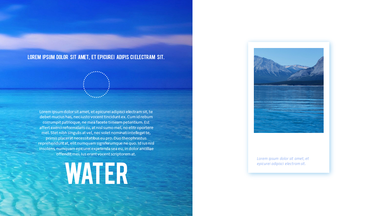 Water Simple PowerPoint Template Design