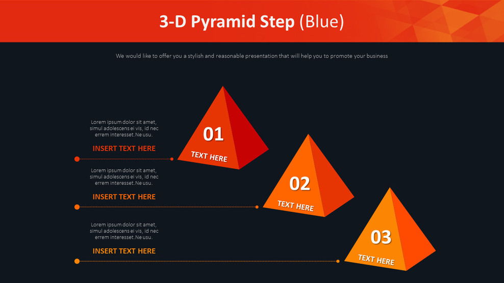 3-D Pyramid Step Diagram (Blue)