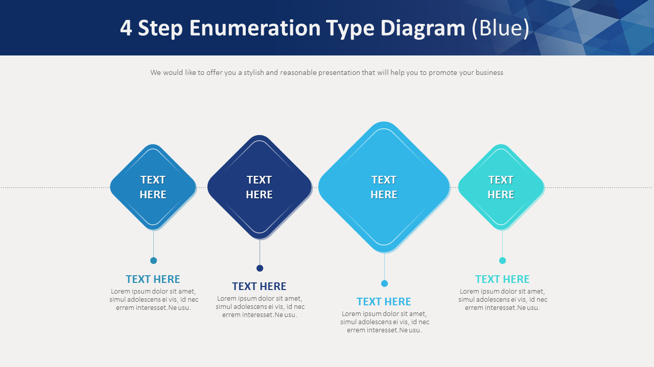 4Step Enumeration Type Diagram (Blue)|List