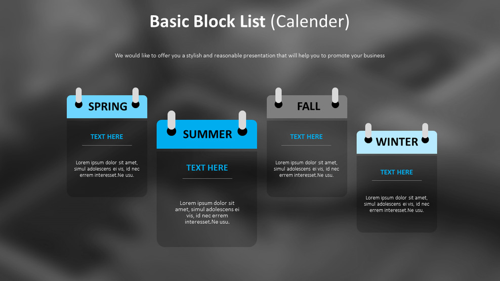 Basic Block List Diagram (Calender)|Infographics