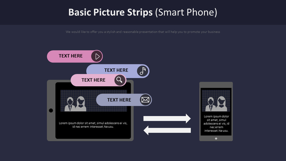 Basic Picture Strips Diagram (Smart Phone)|Infographics