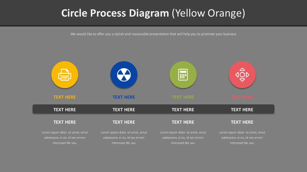Circle Process Diagram (Yellow Orange)