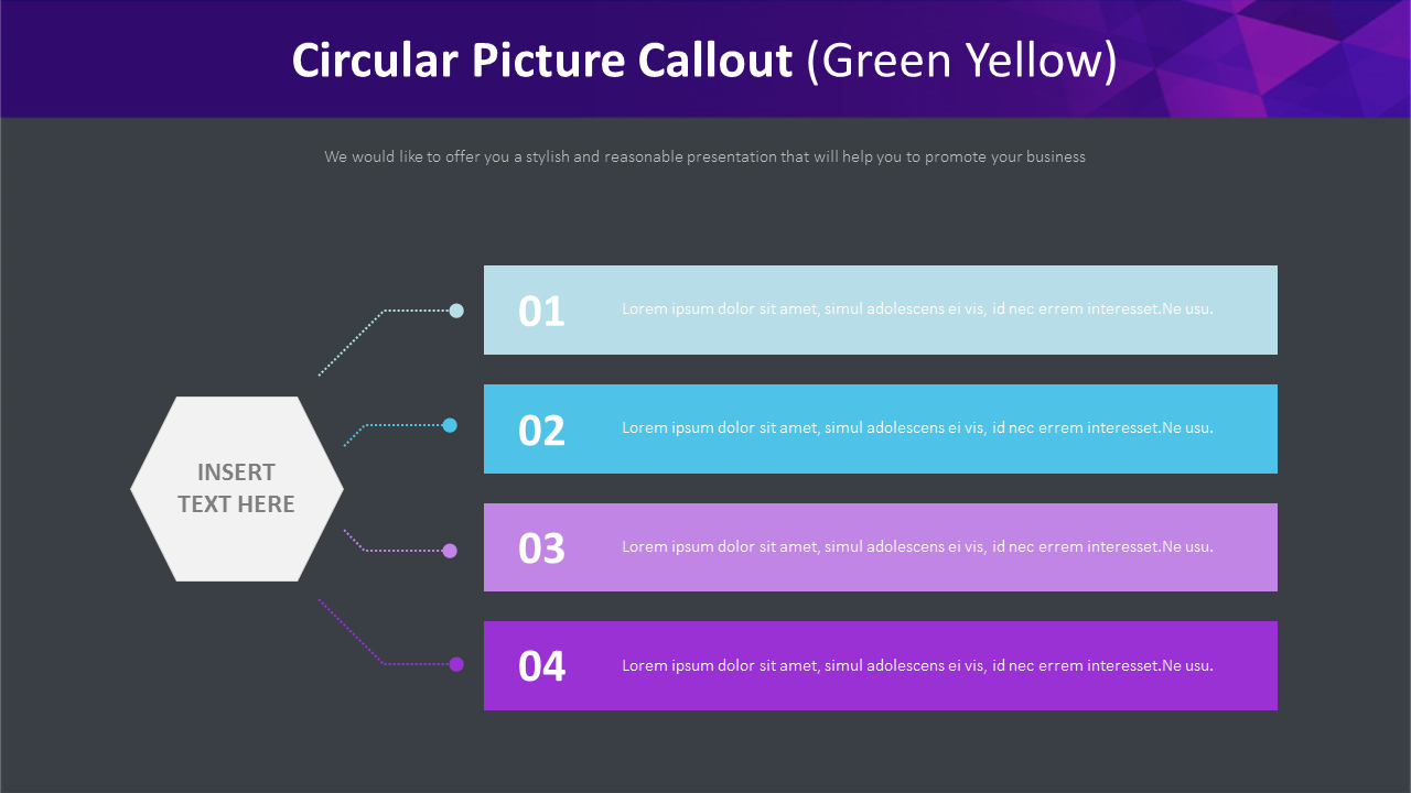 Circular Picture Callout Diagram (Green Yellow)