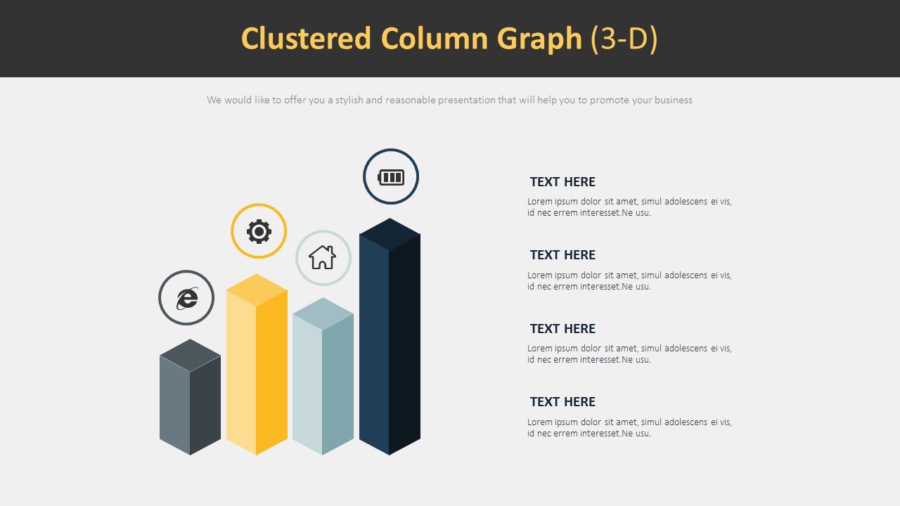 Clustered Column Graph Diagram (3-D)