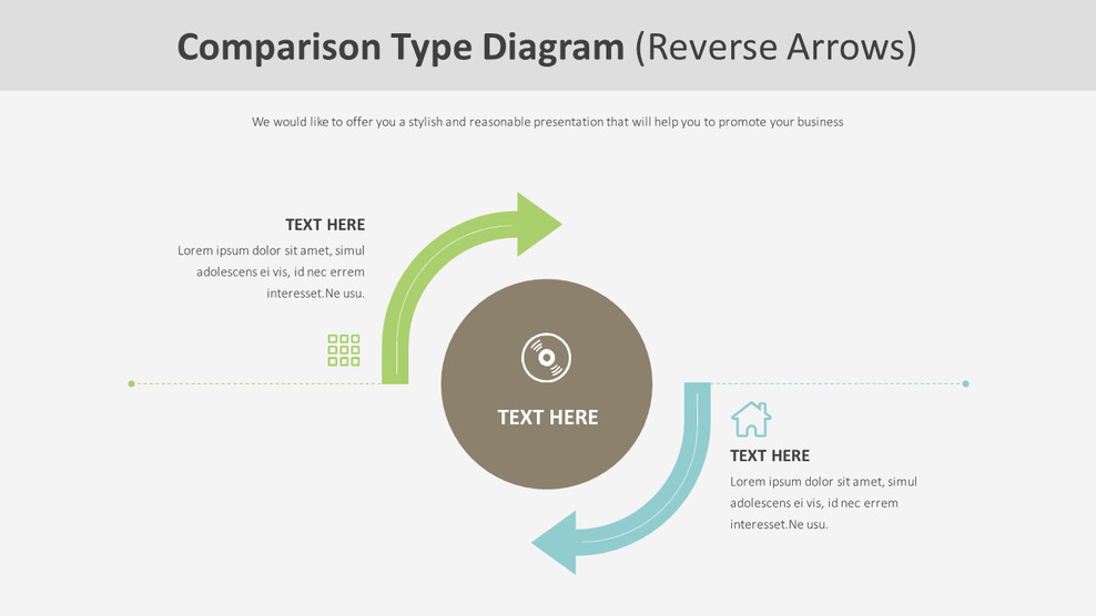 Comparison Type Diagram (Reverse Arrows)