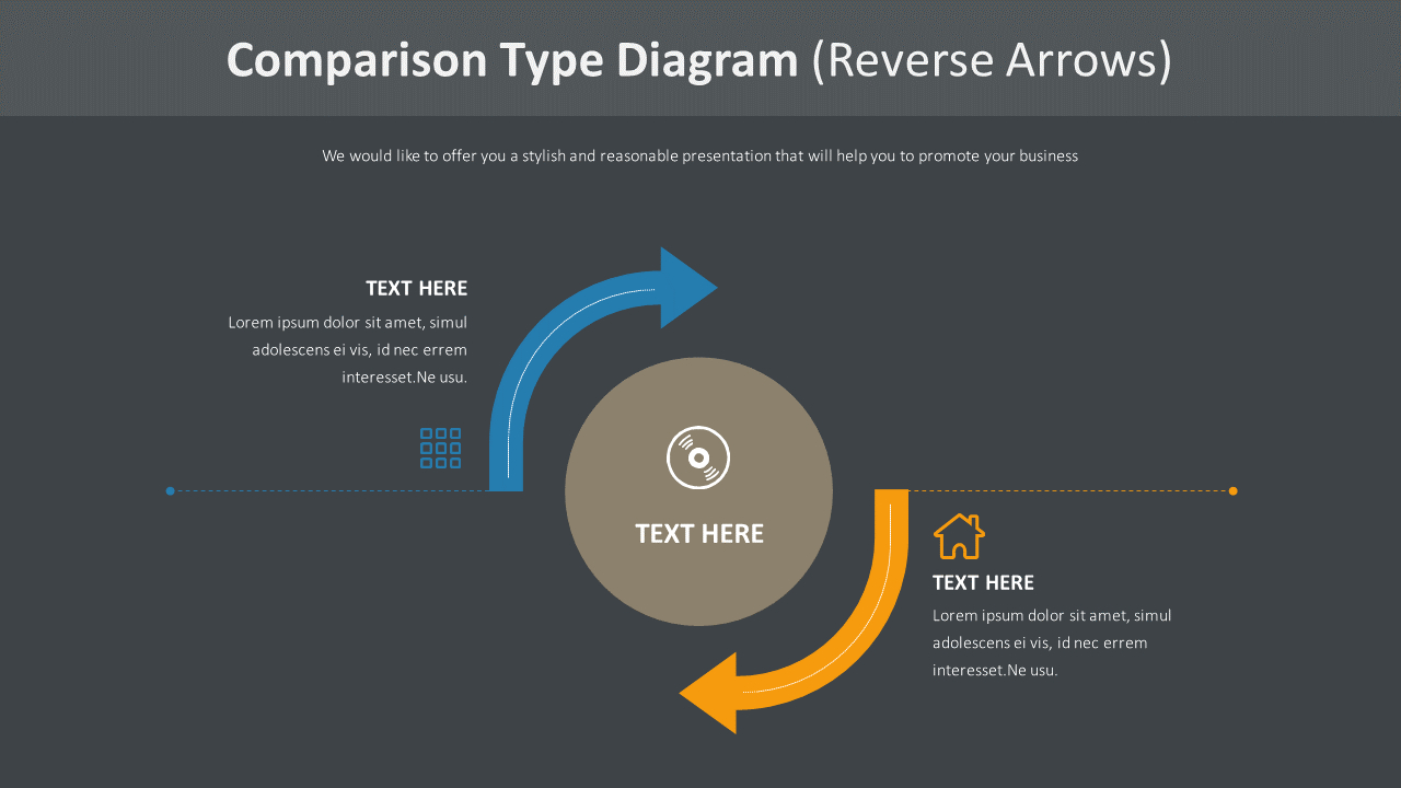Comparison Type Diagram (Reverse Arrows)