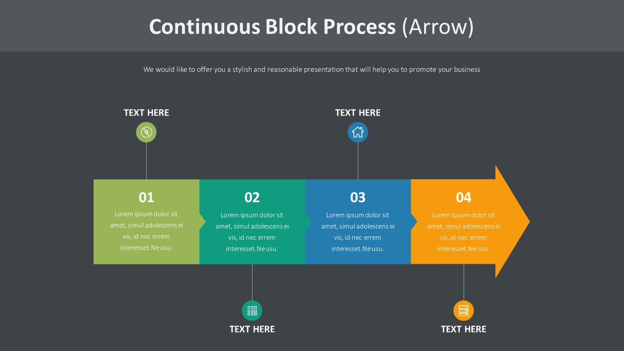 連続ブロックプロセス図（矢印）
