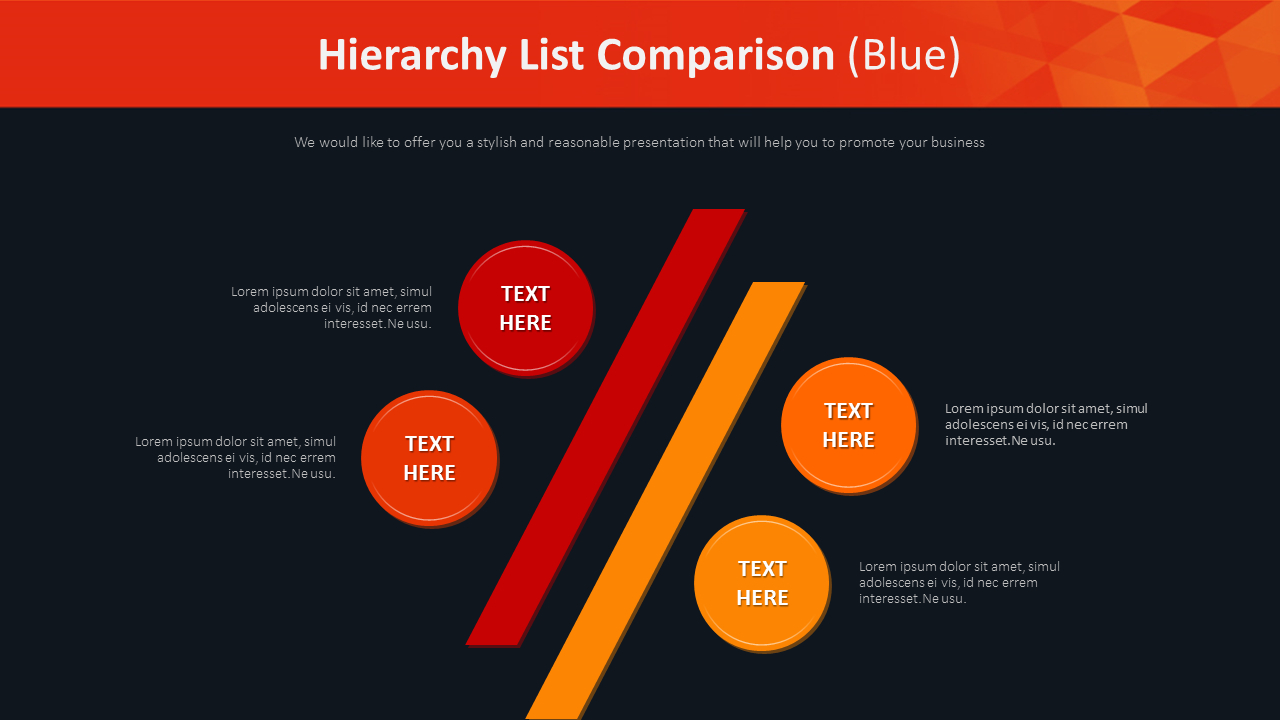 Hierarchy List Comparison Diagram (Blue)|Relationship