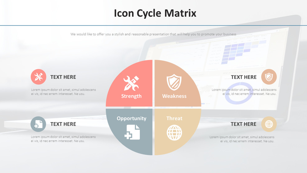 Icon Cycle Matrix Diagram|SWOT
