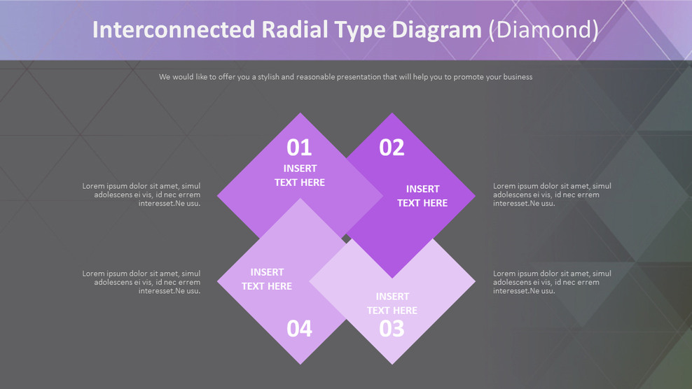 Interconnected Radial Type Diagram (Diamond)