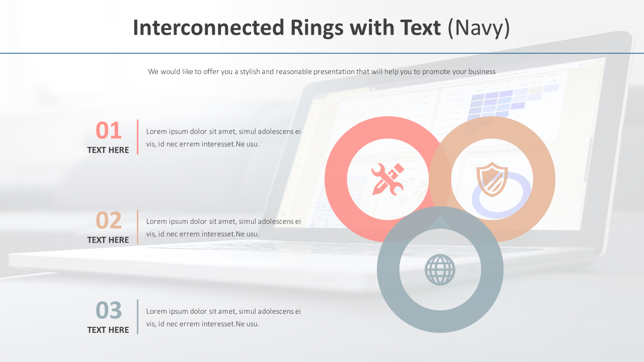Interconnected Rings with Text Diagram (Navy)