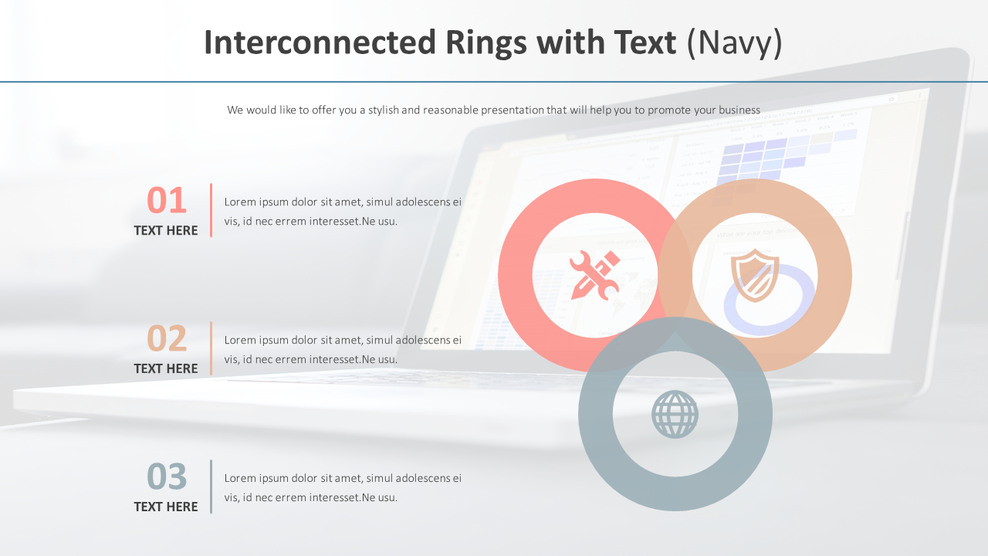 Interconnected Rings with Text Diagram (Navy)