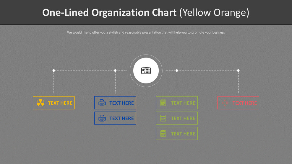 One-Lined Organization Chart Diagram (Yellow Orange)