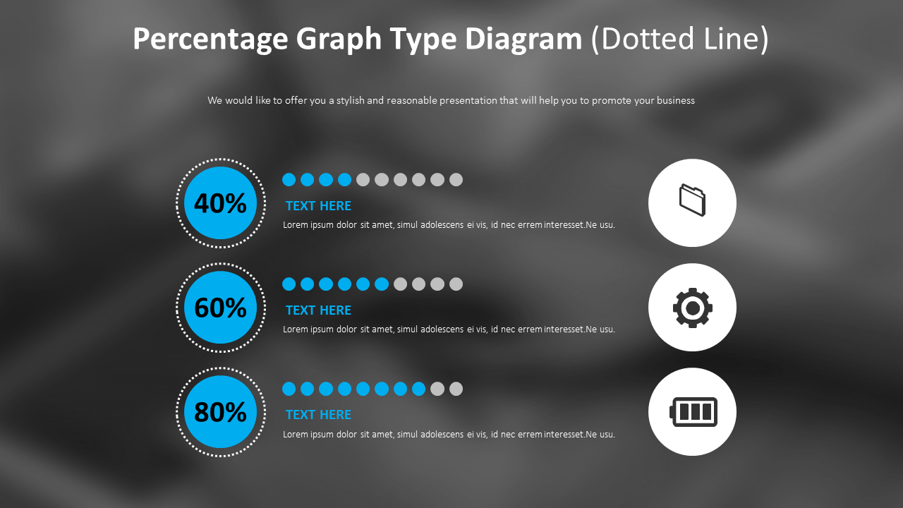 Percentage Graph Type Diagram (Dotted Line)