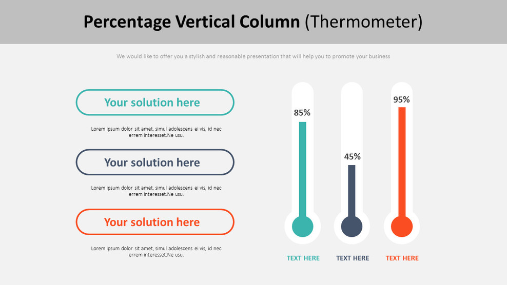Percentage Vertical Column Diagram (Thermometer)