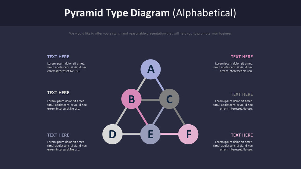 Pyramid Type Diagram (Alphabetical)