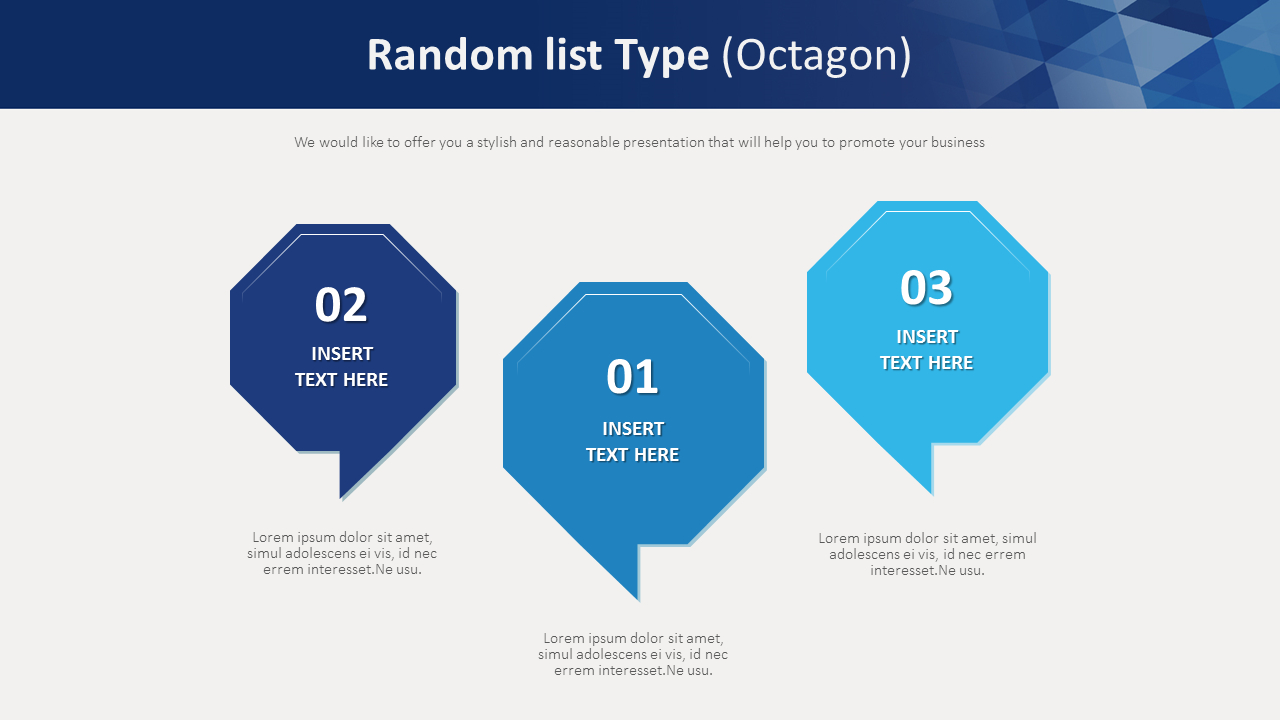 Random list Type Diagram (Octagon)