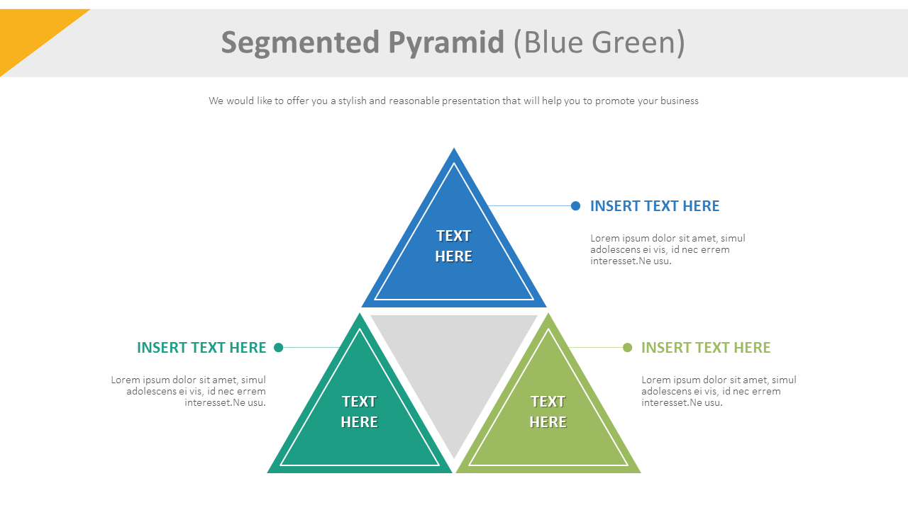 Segmented Pyramid Diagram (Blue Green)