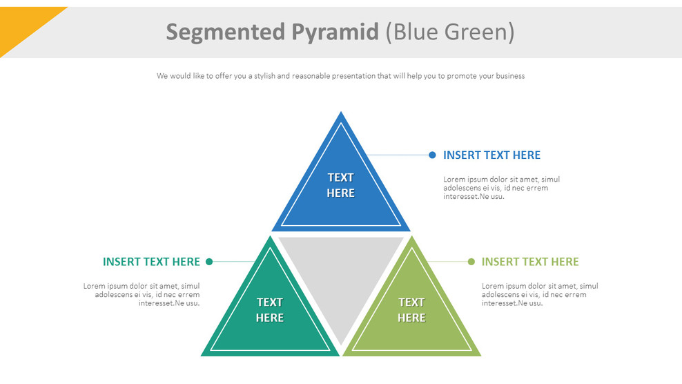 Segmented Pyramid Diagram (Blue Green)