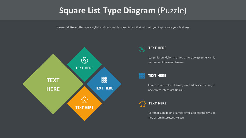 Square List Type Diagram (Puzzle)
