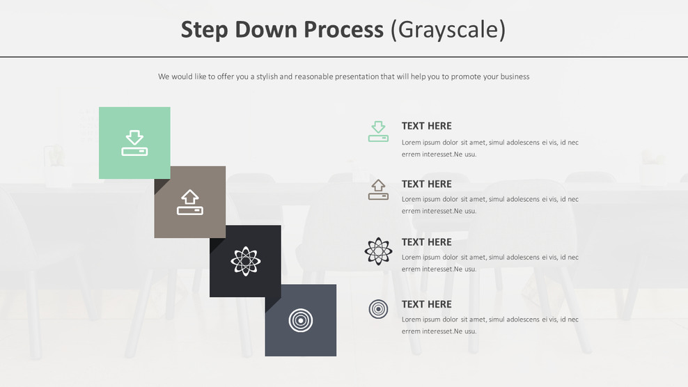Step Down Process Diagram (Grayscale)