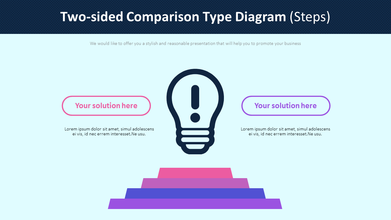 Two-sided Comparison Type Diagram (Steps)|Relationship