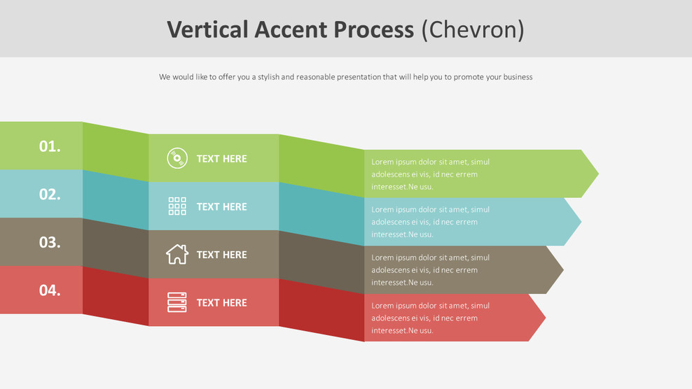 Vertical Accent Process Diagram (Chevron)