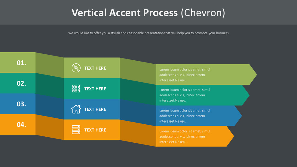 Vertical Accent Process Diagram (Chevron)