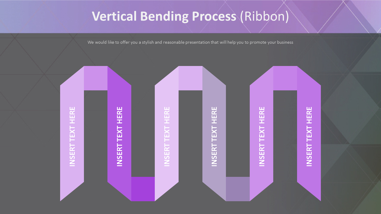 Vertical Bending Process Diagram Free PPT Slide – Ribbon Style