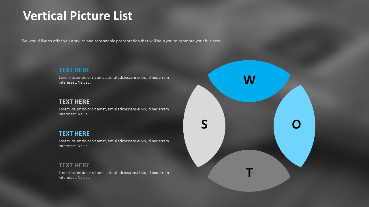 Vertical Picture List Diagram|SWOT