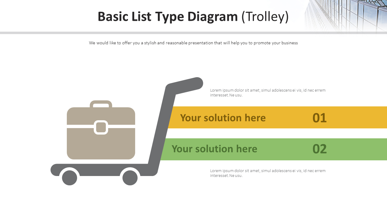 Basic List Type Diagram (Trolley)|Infographics