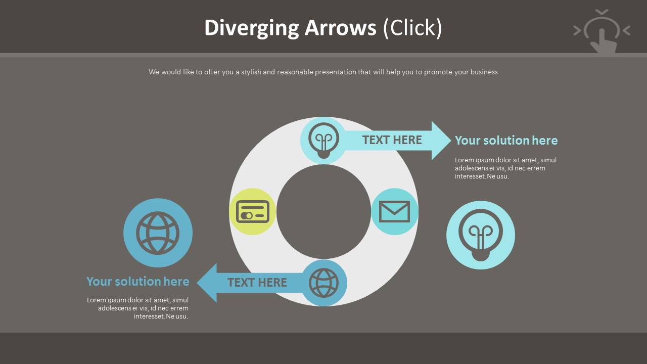 Diverging Arrows Diagram (Click)