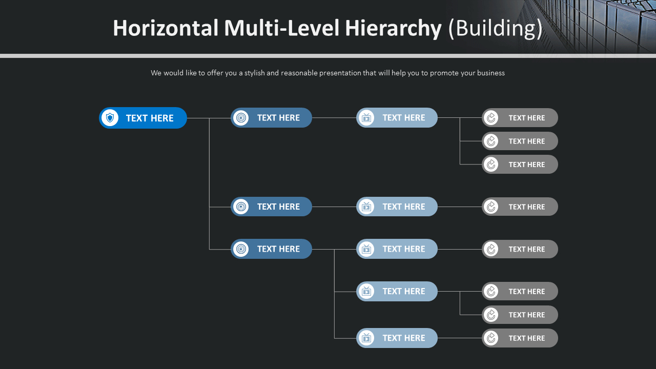 Horizontal Multi-Level Hierarchy Diagram (Building)