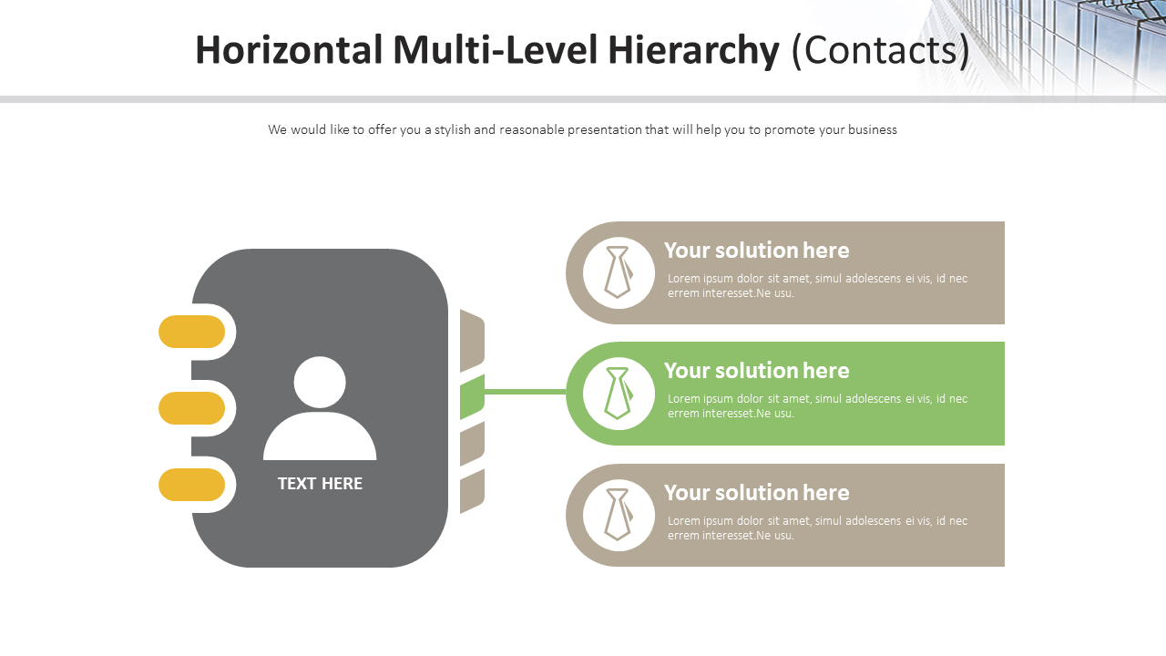 Horizontal Multi-Level Hierarchy Diagram (Contacts)
