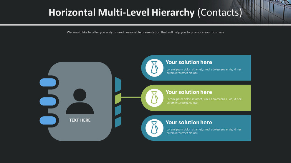 Horizontal Multi-Level Hierarchy Diagram (Contacts)