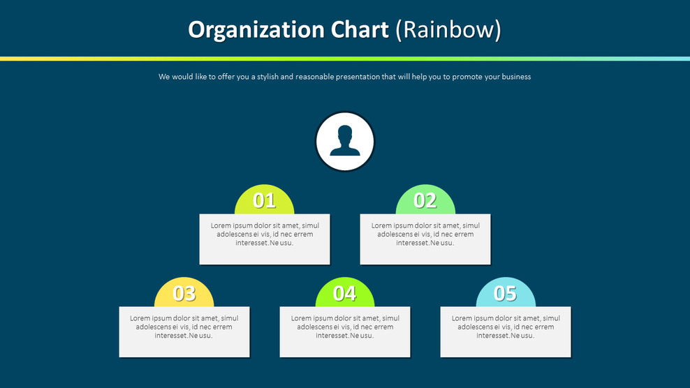 Organization Chart Diagram (Rainbow)