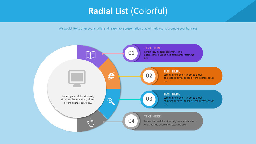 Radial List Diagram (Colorful)