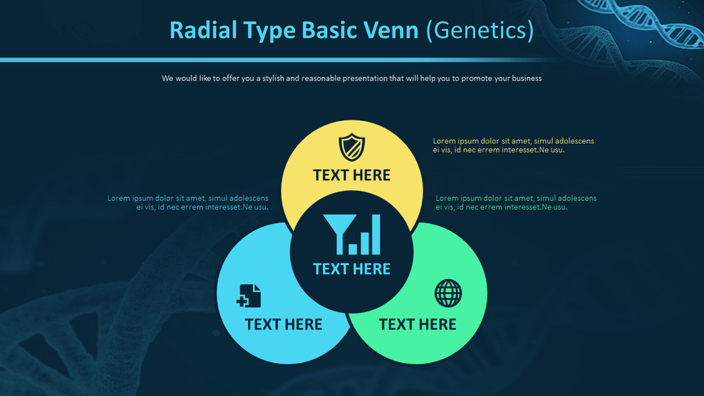 Radial Type Basic Venn Diagram (Genetics)|Graph