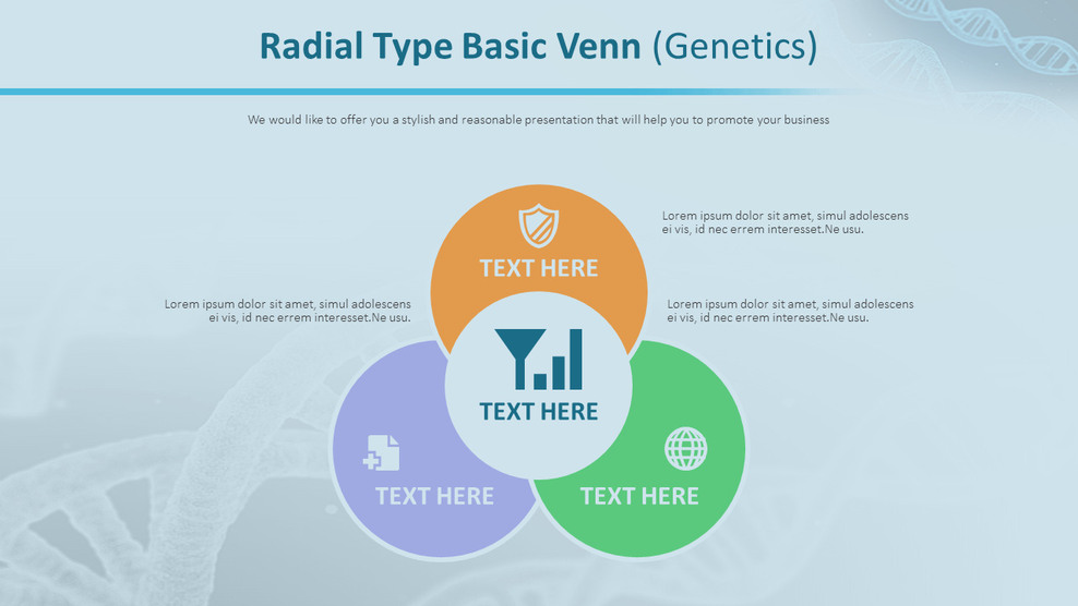 Radial Type Basic Venn Diagram (Genetics)|Graph