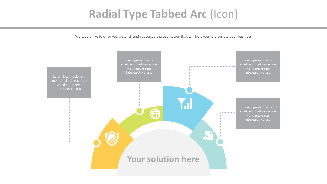 Free Radial Type Tabbed Arc Diagram (Icon)|Slides