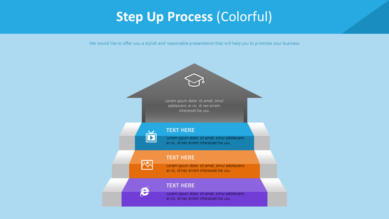 Step Up Process Diagram Colorful step-up-process-diagram-colorful
