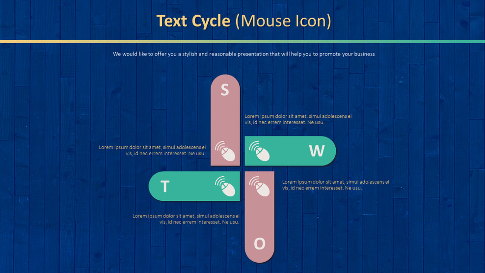 Text Cycle Diagram (Mouse Icon)|SWOT