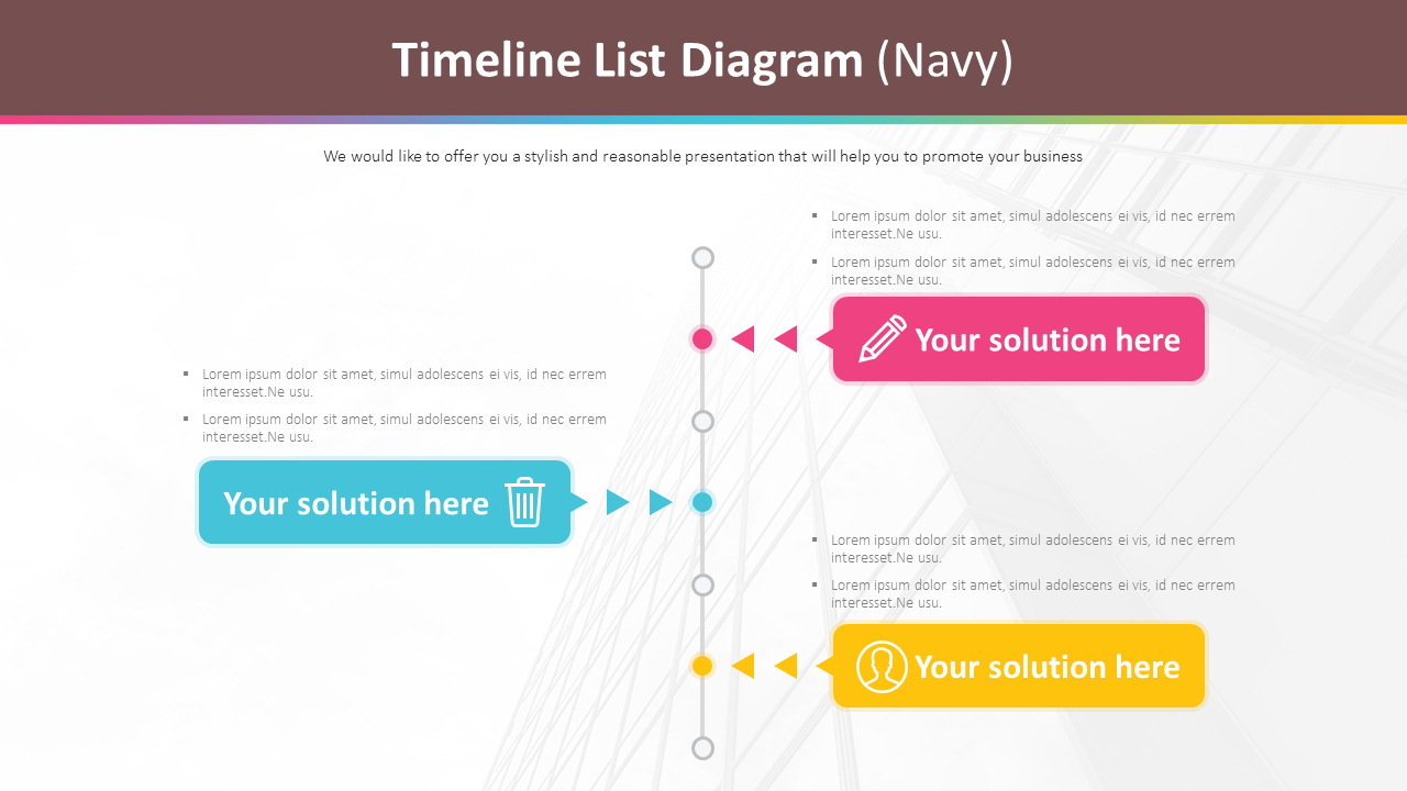 Timeline List Diagram (Navy)